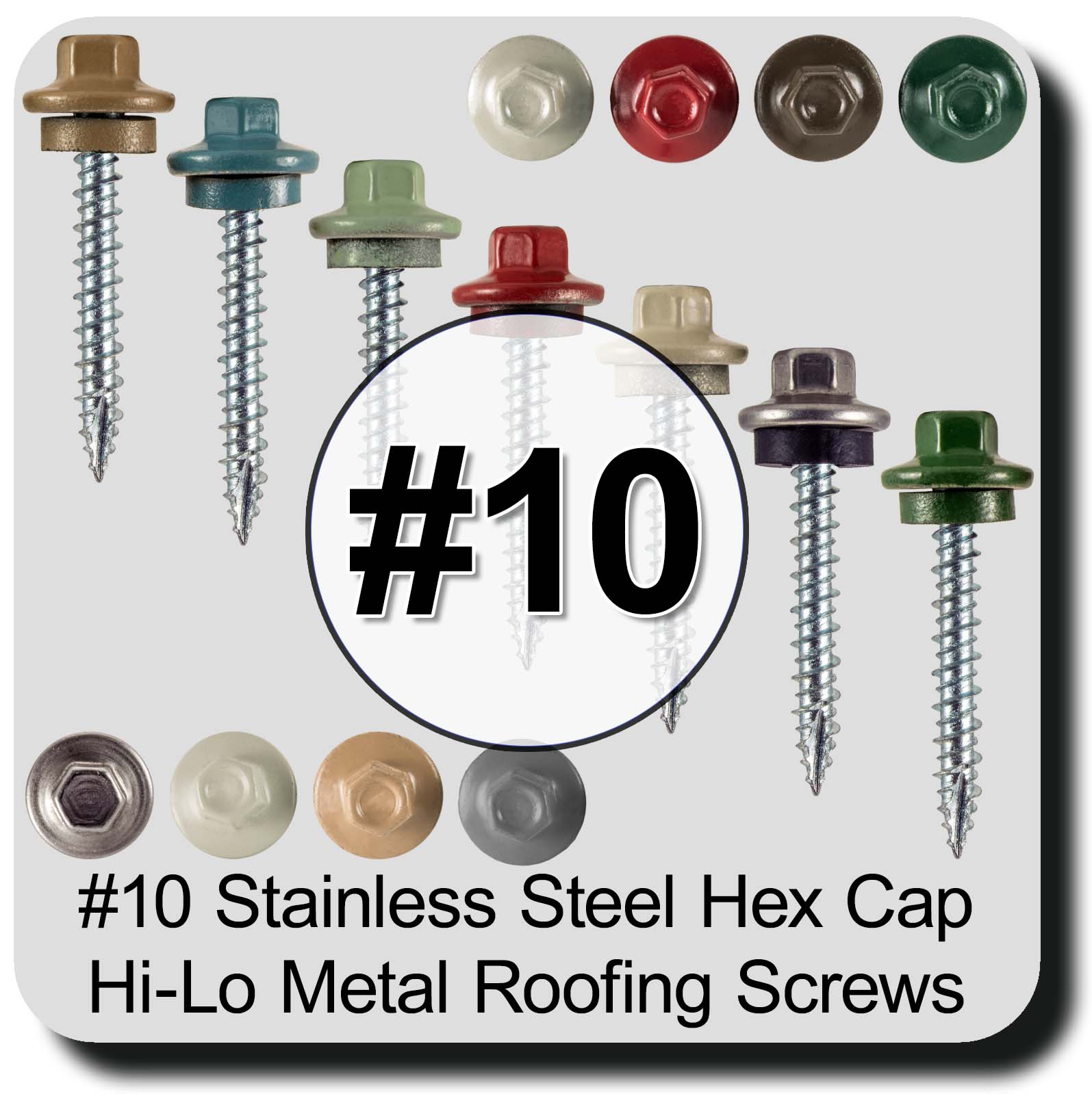 #10 Stainless Steel Hex Head / Zinc Shaft Metal Roofing Screws ...