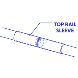Top Rail Sleeve fits Over top rail to join together another top rail o ...